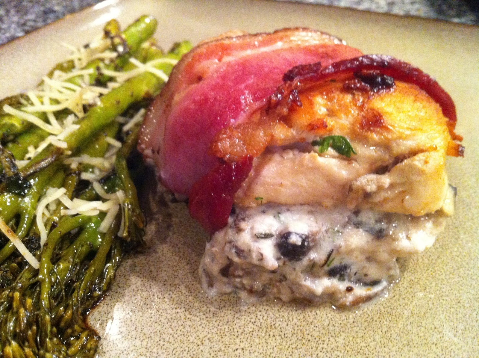 Bacon Wrapped Chicken Stuffed W/ Mushroom Ricotta - Peace Love and Low Carb